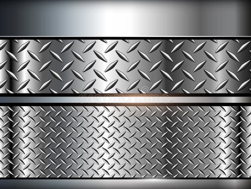 Metallic Silver Background, 3d Metal Shiny Chrome with Diamond Plate ...