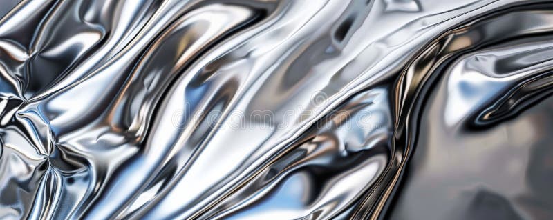 A Metallic Silver Background with a High-gloss Finish, Reflecting Light ...