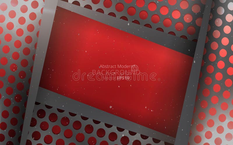 Metallic Silver Black and Red Elegant Realistic Geometric Abstract ...