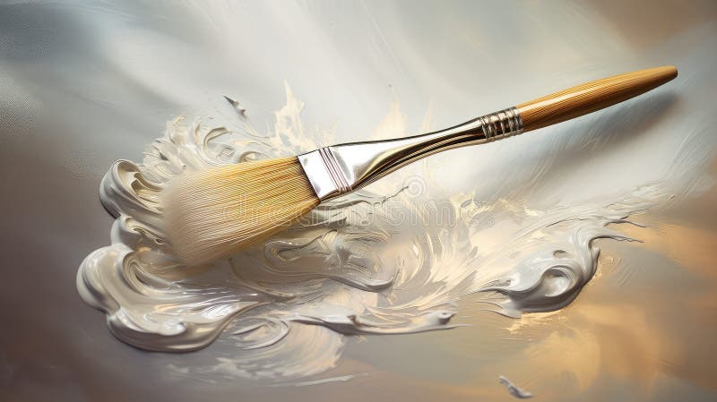 Metallic silver brush stock illustration. Illustration of brush - 321028169