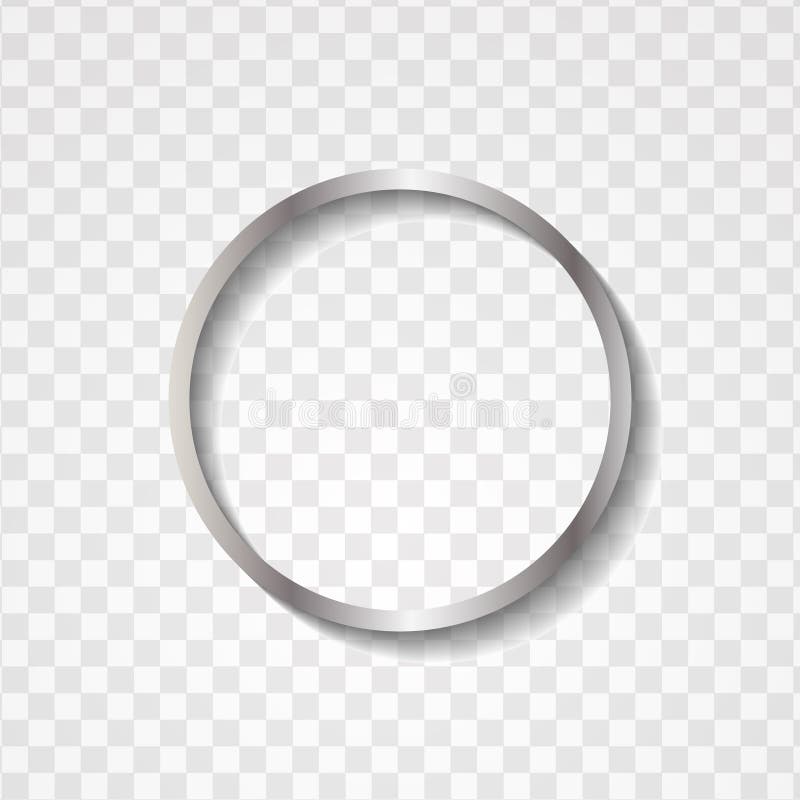 Metallic Silver Circle Frame with Text Space on Transparent Textured ...