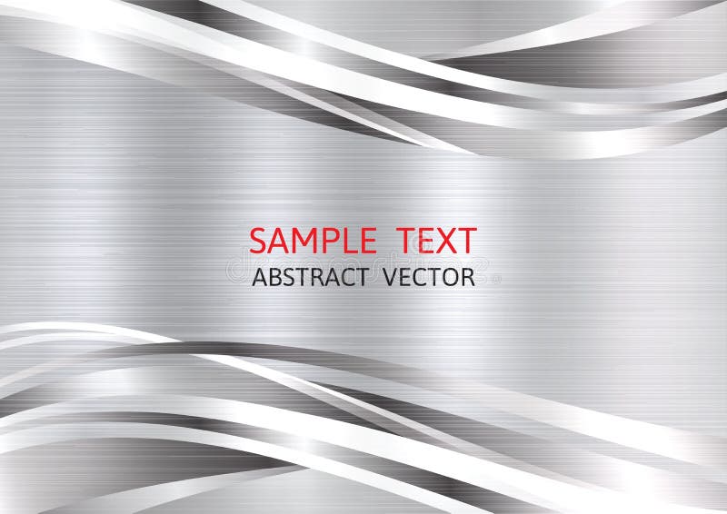Metallic Silver Color Geometric Abstract Vector Background with Copy ...
