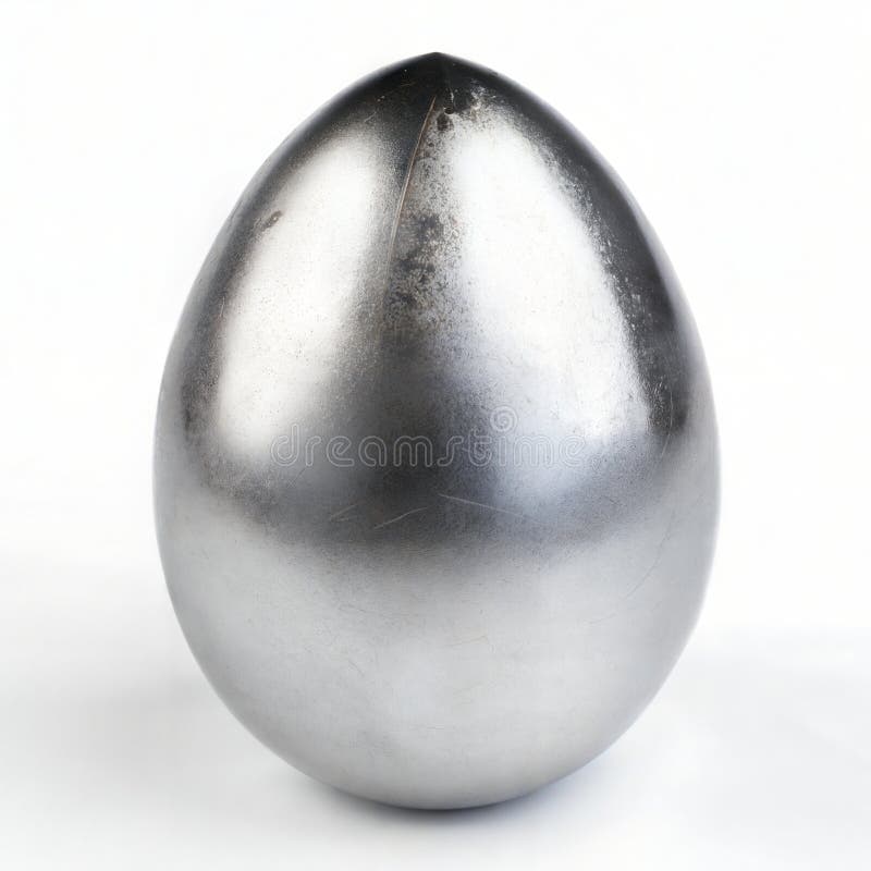 Metallic Silver Easter Egg Against White Background Stock Illustration - Illustration of design ...