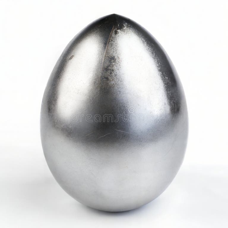 Metallic Silver Easter Egg Against White Background Stock Illustration ...