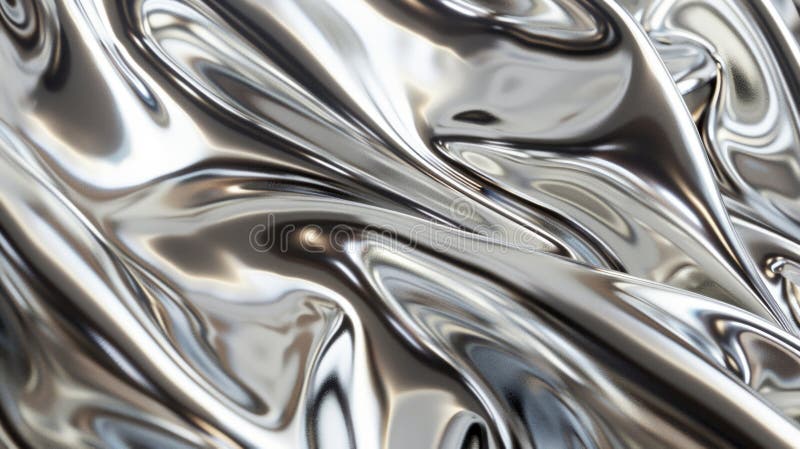 Metallic Silver Fabric with Wave-like Pattern. Luxury, Elegant Textile ...