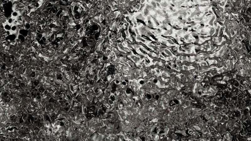 Metallic and Silver Fluid Filling the Screen with Splashes on Black ...
