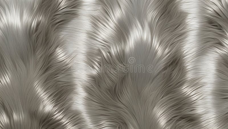 Metallic Silver Fur with a Sleek, Reflective Texture, Creating a Modern ...