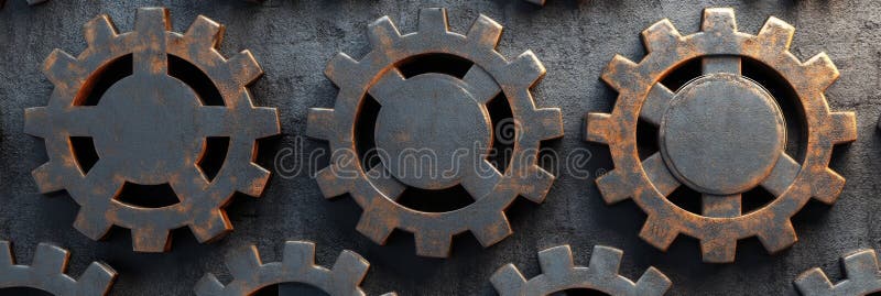 Metallic Silver Gears on a Sleek Background Industrial Design and ...
