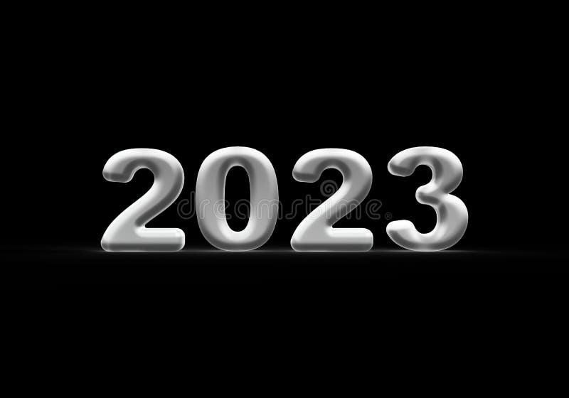 Metallic Silver and Gold Year End 2022, 2023 3d Rendered Numbers Stock ...