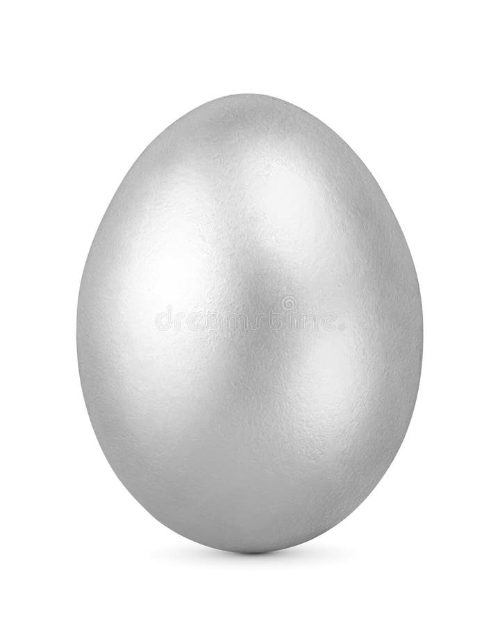 Metallic Silver Gray Easter Egg Isolated on White Stock Image - Image ...