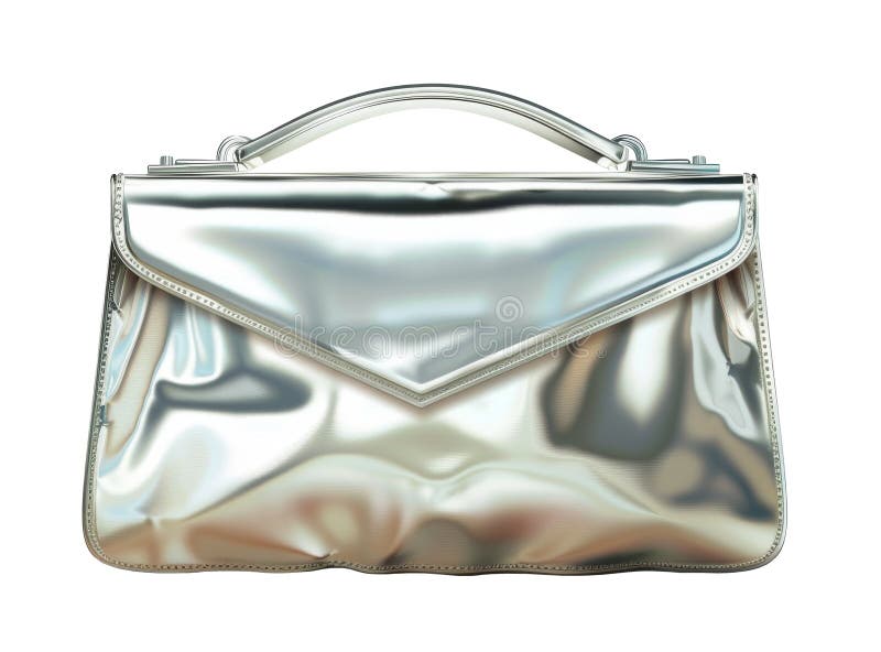 Metallic Silver Handbag with Elegant Design Stock Photo - Image of ...