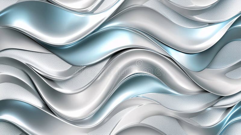 Metallic Silver and Light Blue Waves are Flowing Seamlessly, Creating ...