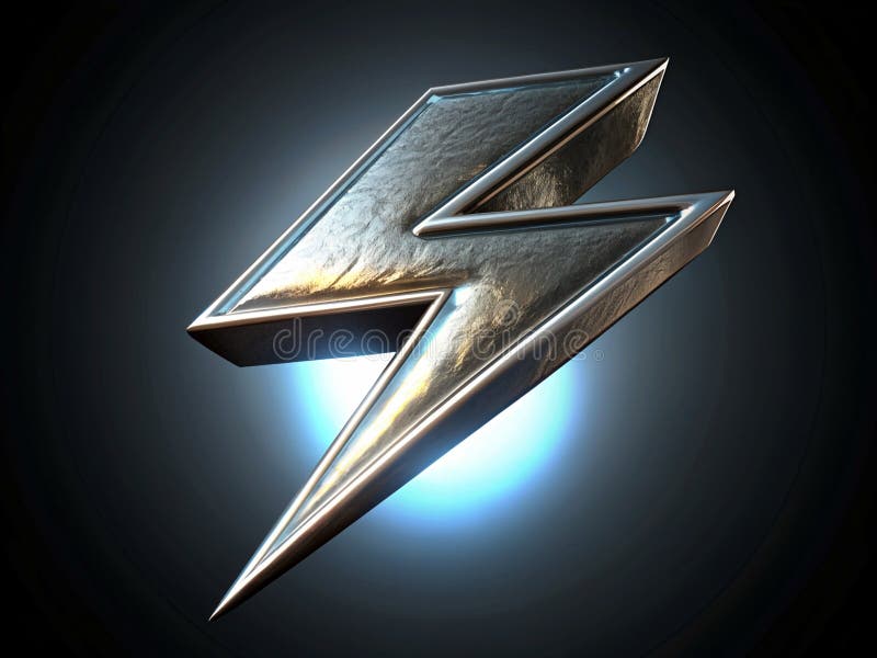 Metallic Silver Lightning Bolt Stock Illustration - Illustration of ...