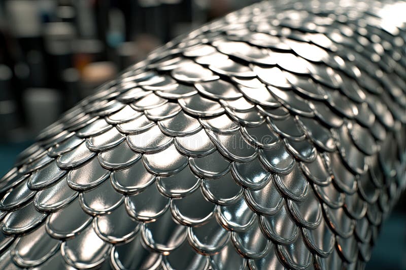 Metallic Silver Mermaid Scales on Deep Blue Create a Mesmerizing ...