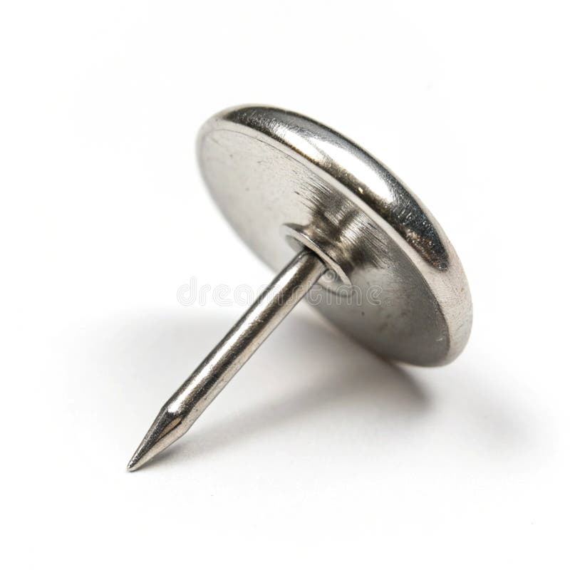 Metallic silver pushpin stock illustration. Illustration of clean ...