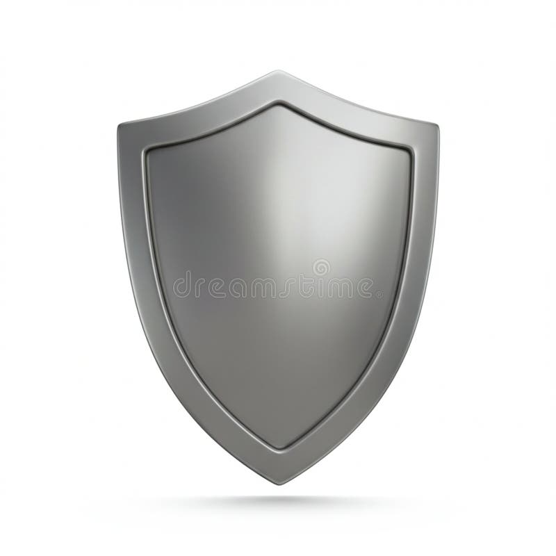Metallic Silver Shield Protection Security Icon Graphic Design Gray ...