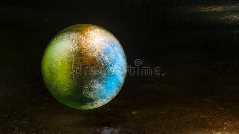 Metallic Silver Sphere with a Rough Texture on a Black Background. 3d ...