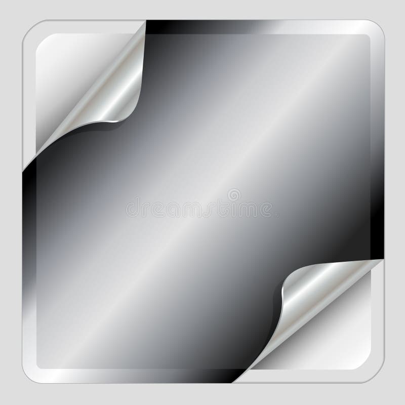 Metallic silver sticker stock vector. Illustration of idea - 35862222