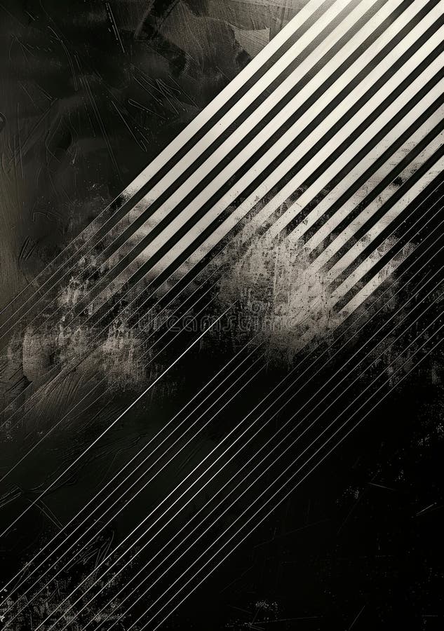 Metallic Silver Stripes on a Black Canvas, Generating a Sense of Speed ...