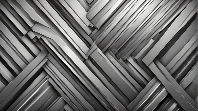 Metallic Silver Theme Vintage Striped Diagonal Lines and Blocks Pattern ...