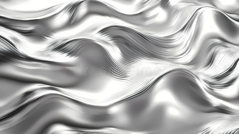 Metallic Silver Wavy Pattern Forming an Abstract Background Stock ...