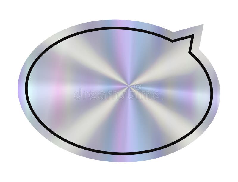 Metallic Speech Bubble Shape Featuring a Shiny Surface, Commonly Used ...