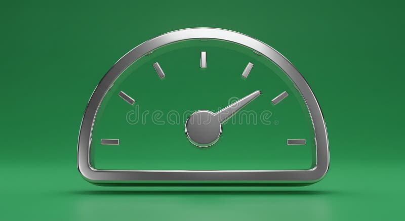 Metallic Speedometer on Green Background for Performance Concepts Stock ...
