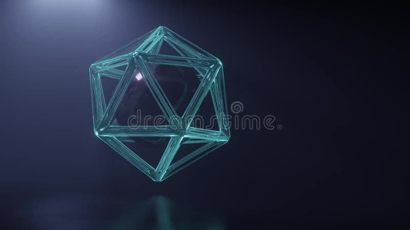 Metallic Sphere in Glowing Light Blue Frame. Sci-fi Abstraction Stock ...