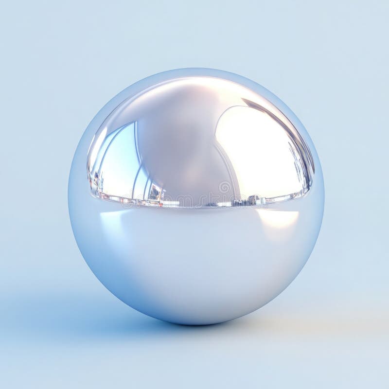 Metallic Sphere with Silver Gradient and Shadows Stock Illustration ...