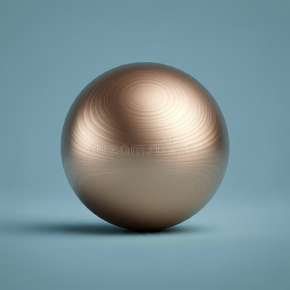 A Metallic Sphere with a Smooth, Reflective Surface and Concentric ...