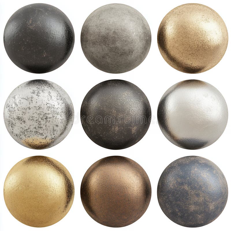 Metallic Sphere Textures Gold Silver Bronze Dark Grey Antique 3d High ...