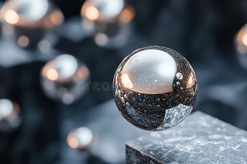 Metallic Spheres and Geometric Shapes Float Effortlessly in a Boundless ...