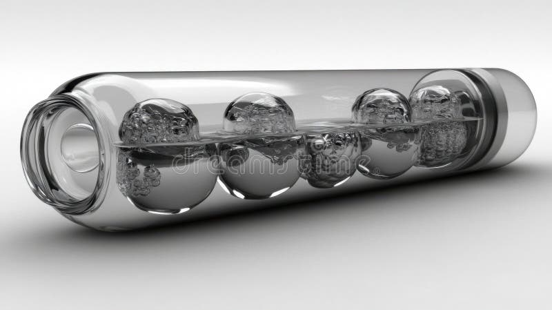 Metallic Spheres Inside Transparent Glass Tube Stock Illustration ...