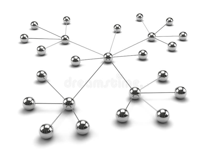 Metallic Spheres Linked Together Stock Illustration - Illustration of ...