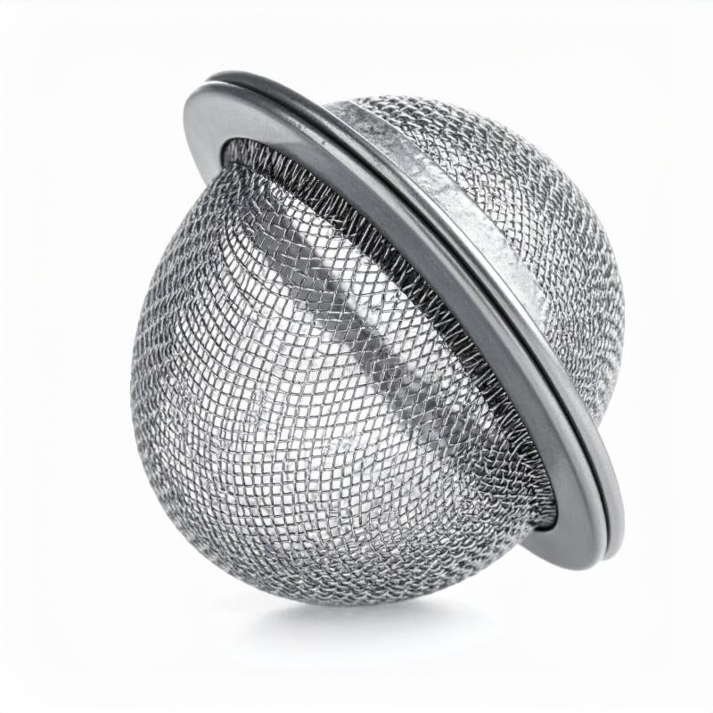 Metallic Spherical Mesh Filter on White Background Stock Illustration ...