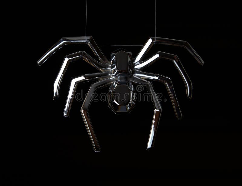 Metallic Spider on Black Background Stock Image - Image of eight ...