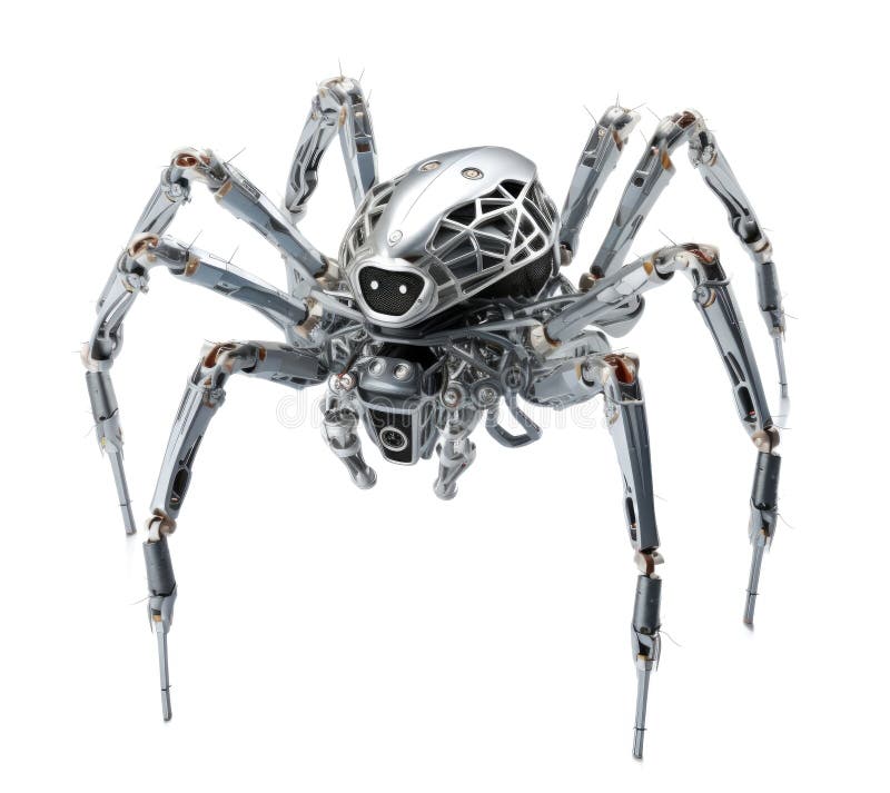Metallic Spider Robot stock illustration. Illustration of white - 350252211