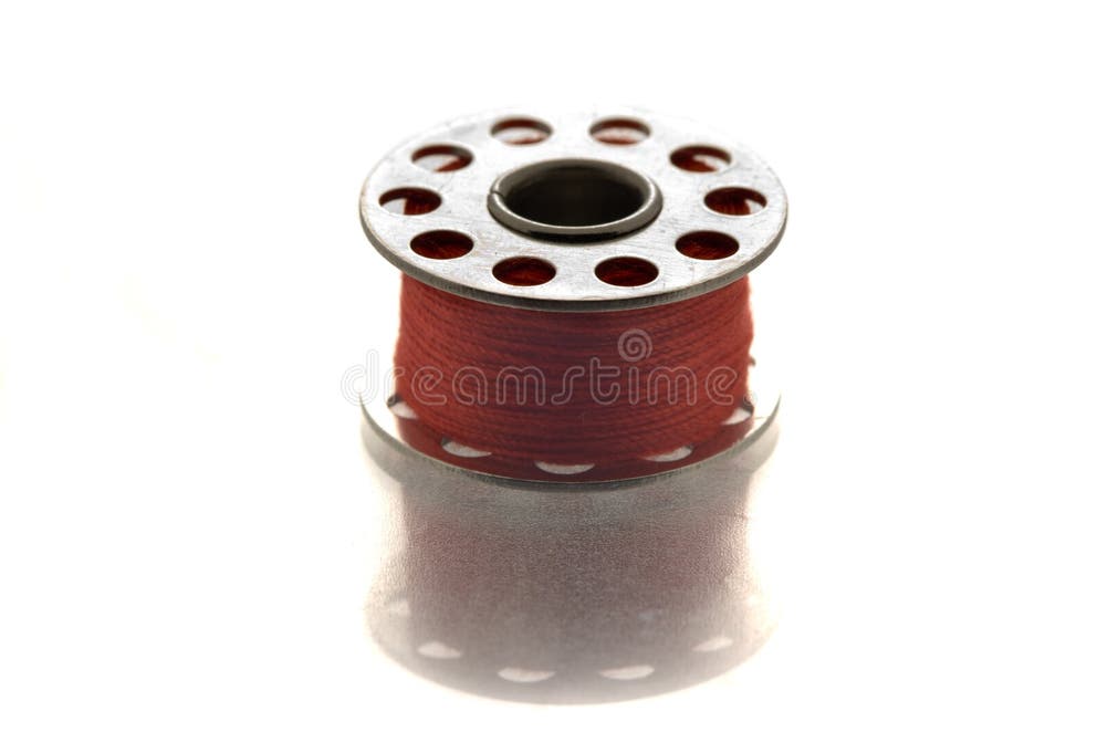 Metallic Spool of Red Thread Stock Photo - Image of sewing, reel: 7742748