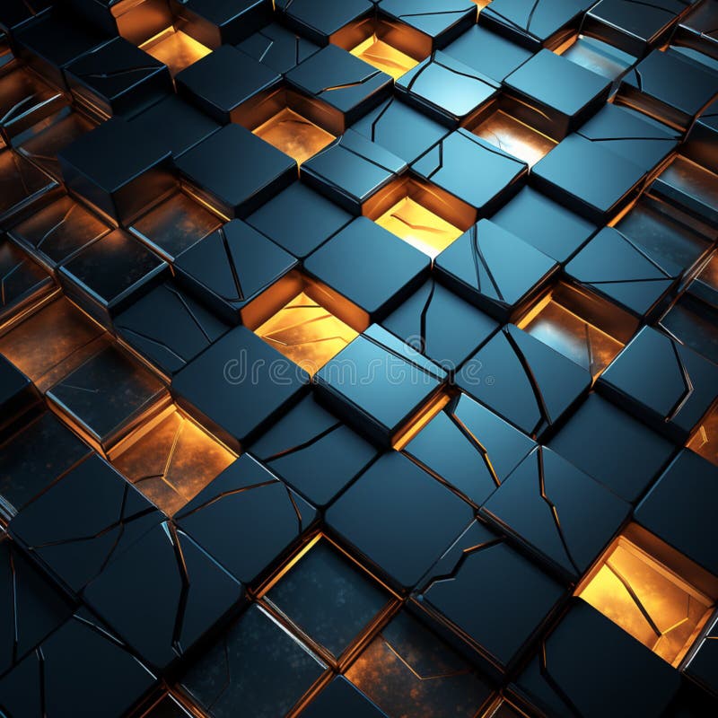Metallic Square Perspective Tile Pattern Stock Illustration ...