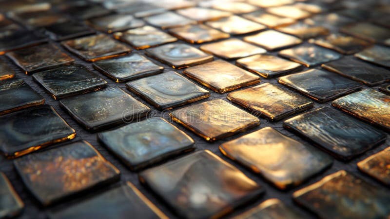 Metallic Square Tiles Pattern Abstract Design Stock Illustration ...