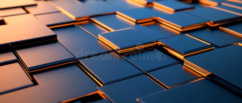 Metallic Square Tiles Reflective Copper Black Surfaces Forming ...