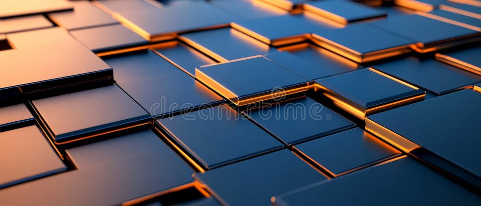 Metallic Square Tiles Reflective Copper Black Surfaces Forming ...