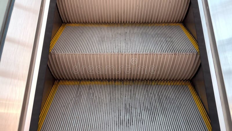 Metallic Stairs, Steps of Escalator Closeup, Moving Up Stock Footage ...