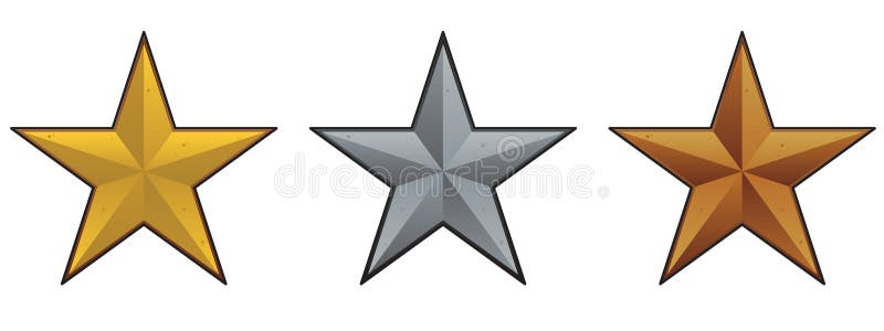 Metallic Star Set stock vector. Illustration of background - 17762600