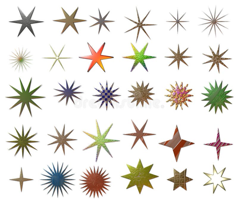 Metallic Stars stock illustration. Illustration of design - 80558