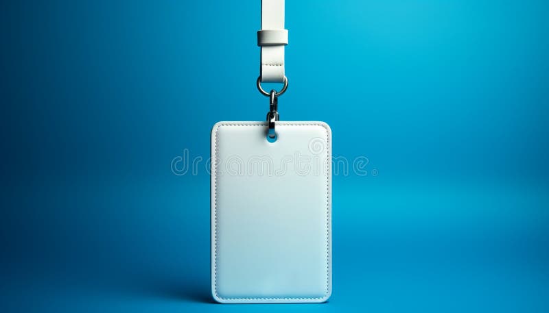 Metallic Steel Hook Hanging Empty Blue Plastic Luggage Tag Generated by ...