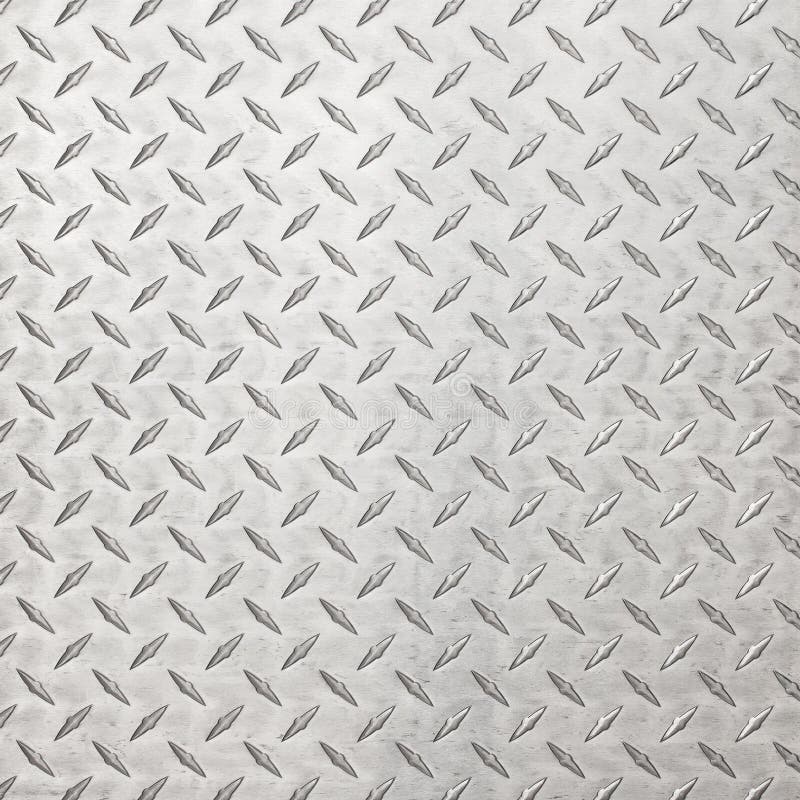 Metallic Steel Plate with Diamond Pattern. Light Silver Metal ...