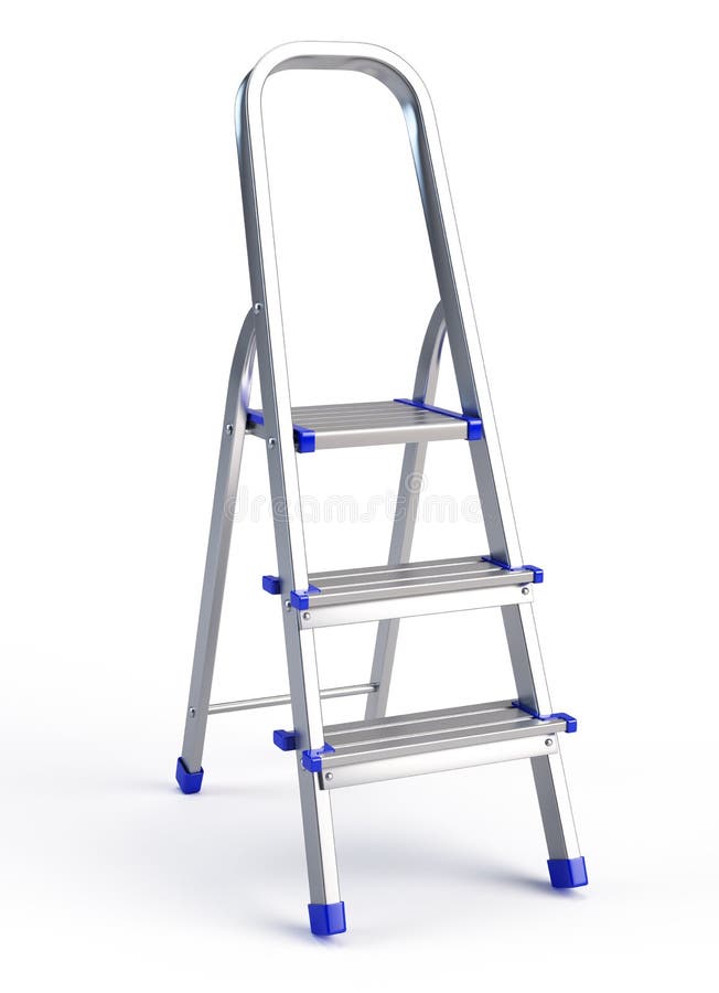 Metallic step ladder stock illustration. Illustration of rung - 49187910