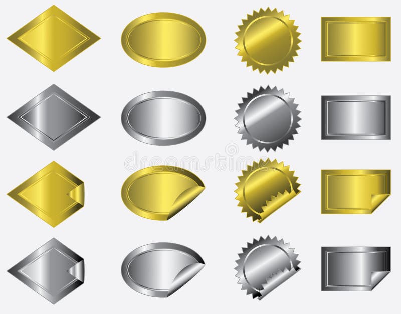 Metallic Stickers stock vector. Illustration of diamond - 23007213