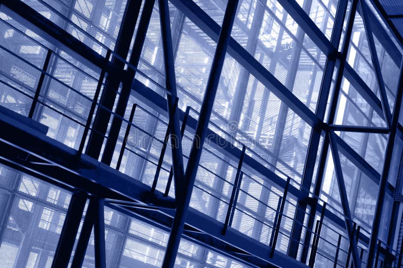 Metallic Structure in a Modern Building Facade Stock Photo - Image of ...